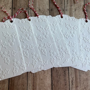 Christmas Winter Embossed Gift Tags, Wine Bottle Gift Tag, Festive ...
