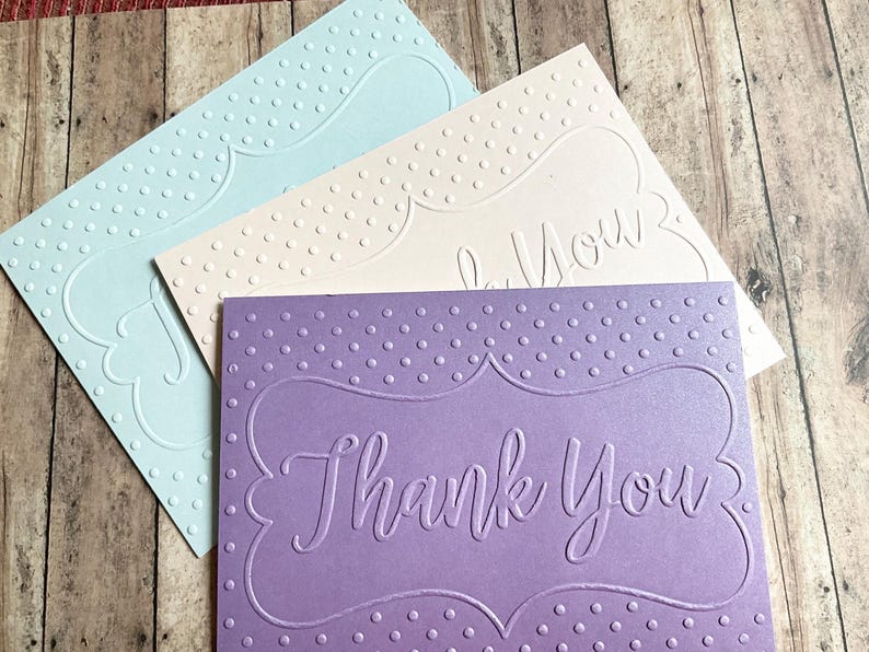 Thank You Cards in 5 Shimmery Assorted Colors (5) - Etsy