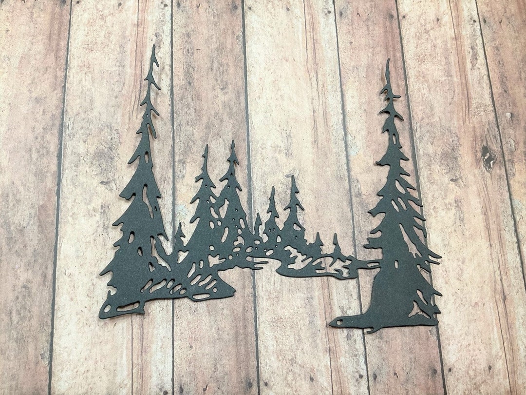 Pine Tree Paper Cut Outs, Cardmaking Scrapbooking, Foliage Scene - Etsy