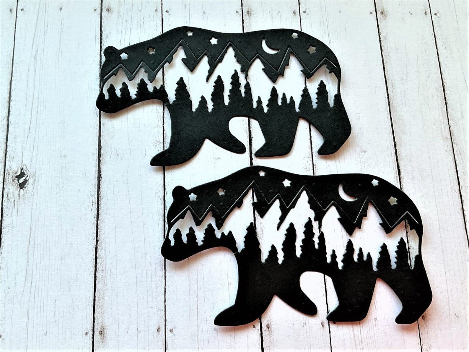 Grizzly Bear Paper Cut Out, Bear Embellishment for Scrapbooking, Bear ...