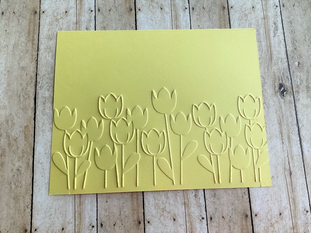 Tulips Embossed Card Stock, Choose Yellow, Pink or White (10) - Etsy