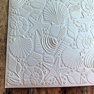 Seashell Embossed Paper, Embossed Sheets, Textured Card Fronts, Ocean ...