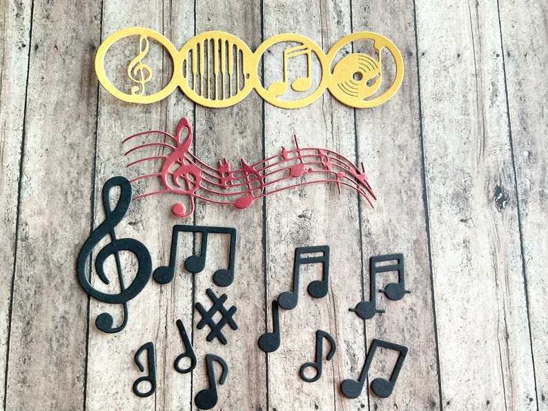Musical Note Die Cut Embellishment Kit - Etsy
