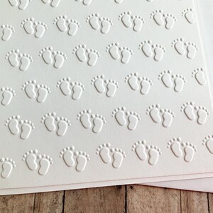 3D Baby Footprints Embossed Background on White 80lb Card Stock Sheets ...