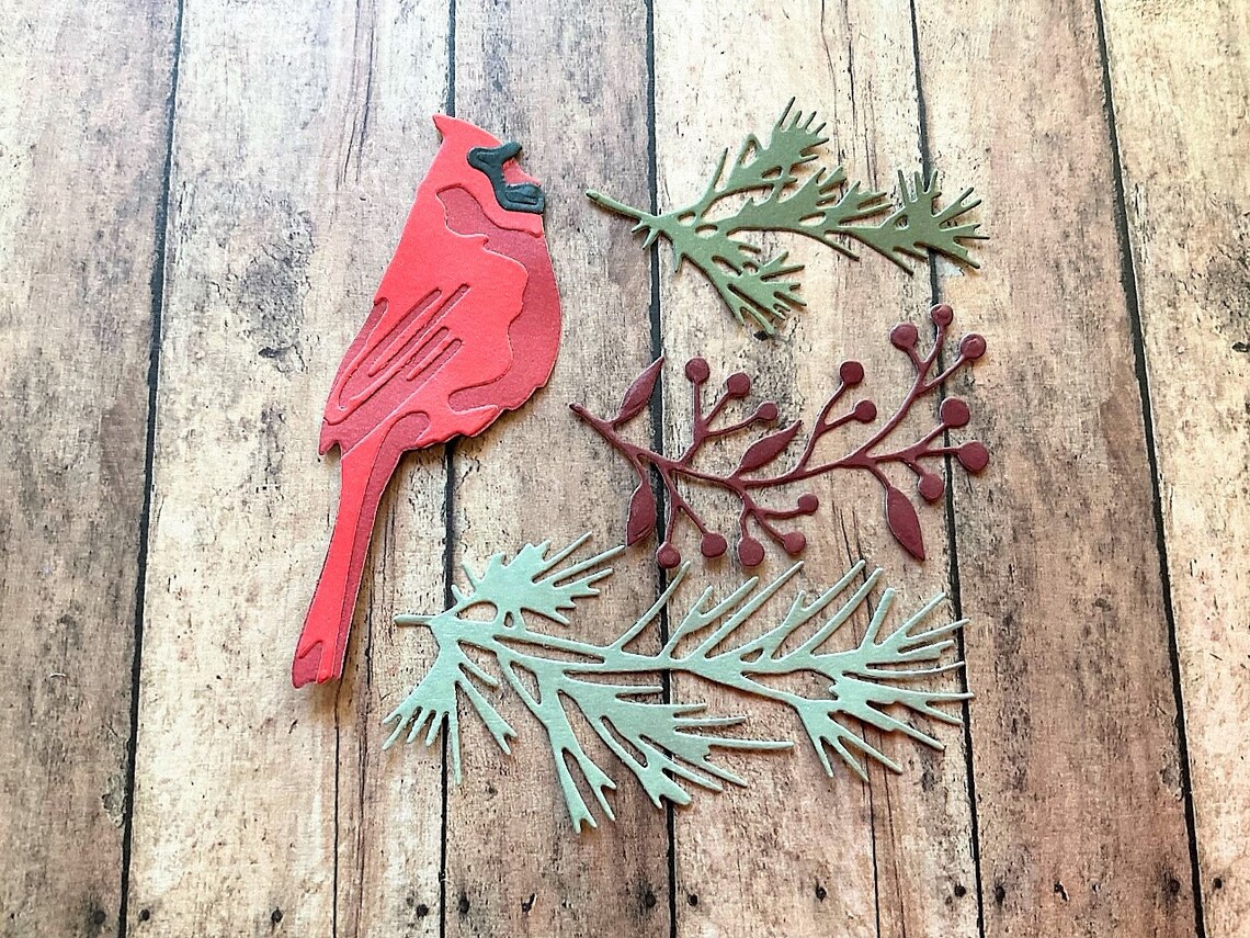Cardinal Die Cut Kit for Handmade Christmas Cards Holiday - Etsy