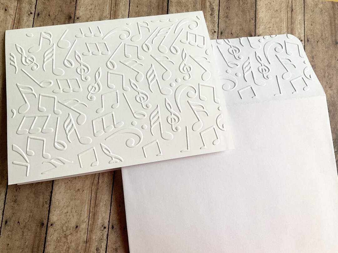 Feel the Music Embossed Notecards (4) - Etsy