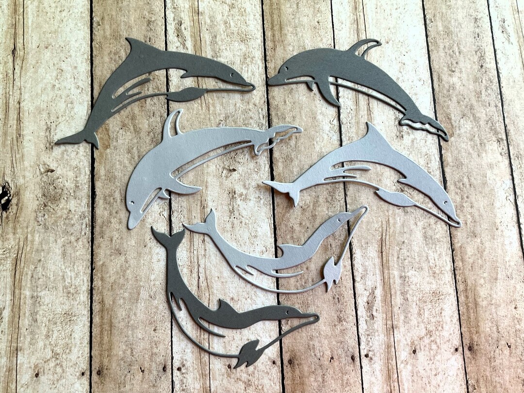 Dolphin Paper Die Cuts, Sea Animal Shapes for Scrapbooking, Cupcake ...