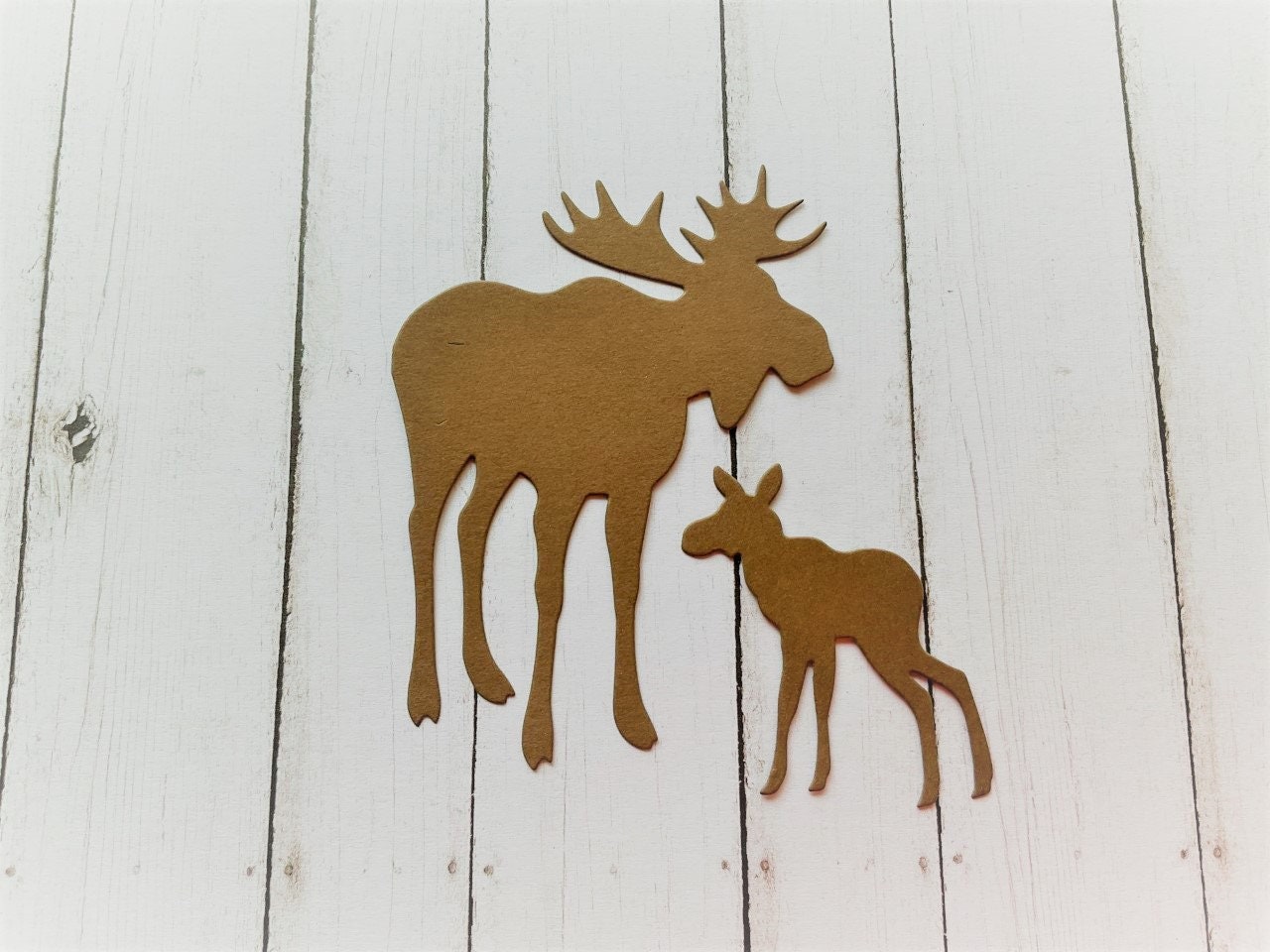 Die Cut Shape Moose in woods for card making and scrapbook Paper, Party ...