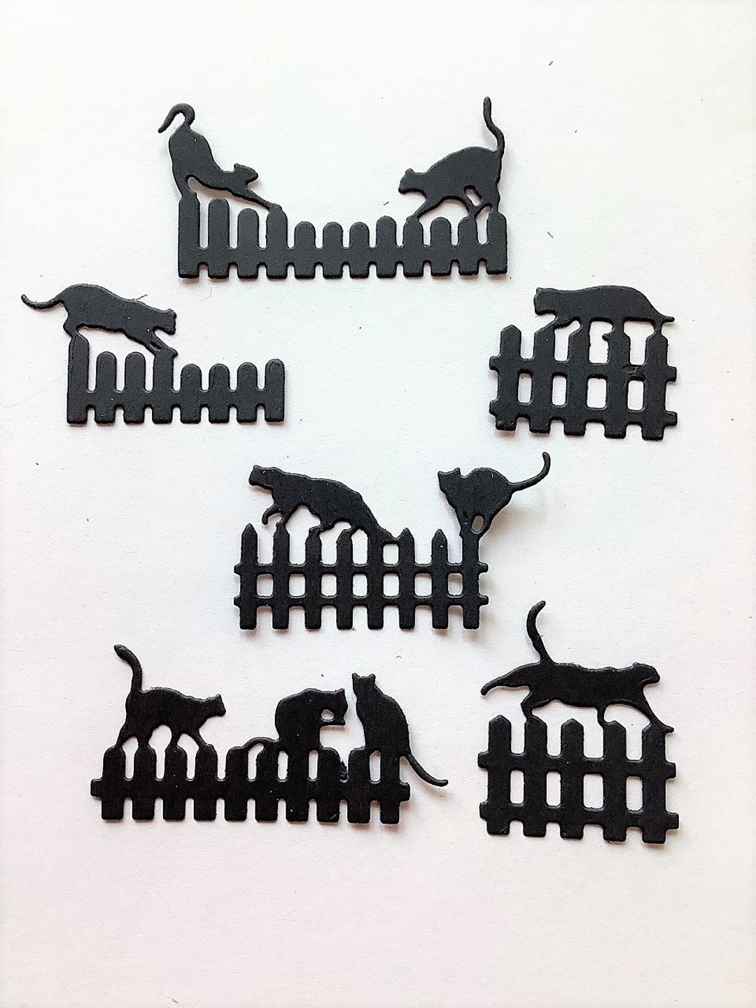 Cats Sitting on A Fence Shapes for Cardmaking, Die Cuts for ...