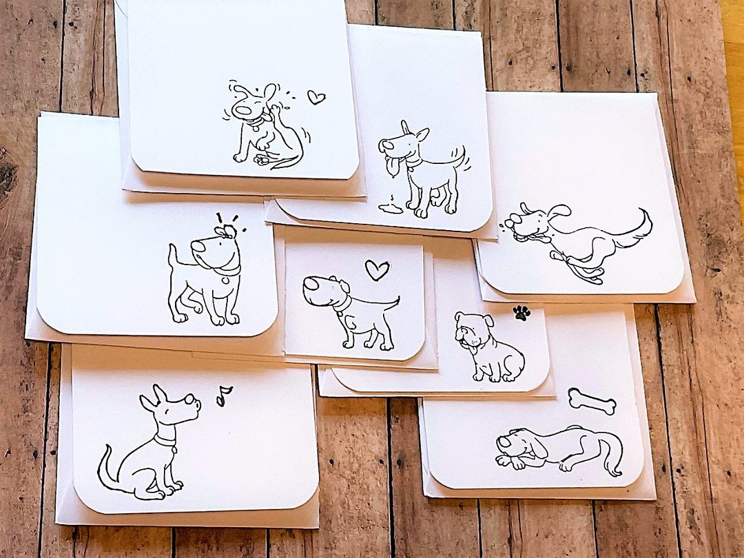 Dog Notelets for Thank You, Fun Dog Notecards, Dog Lover Card Set ...