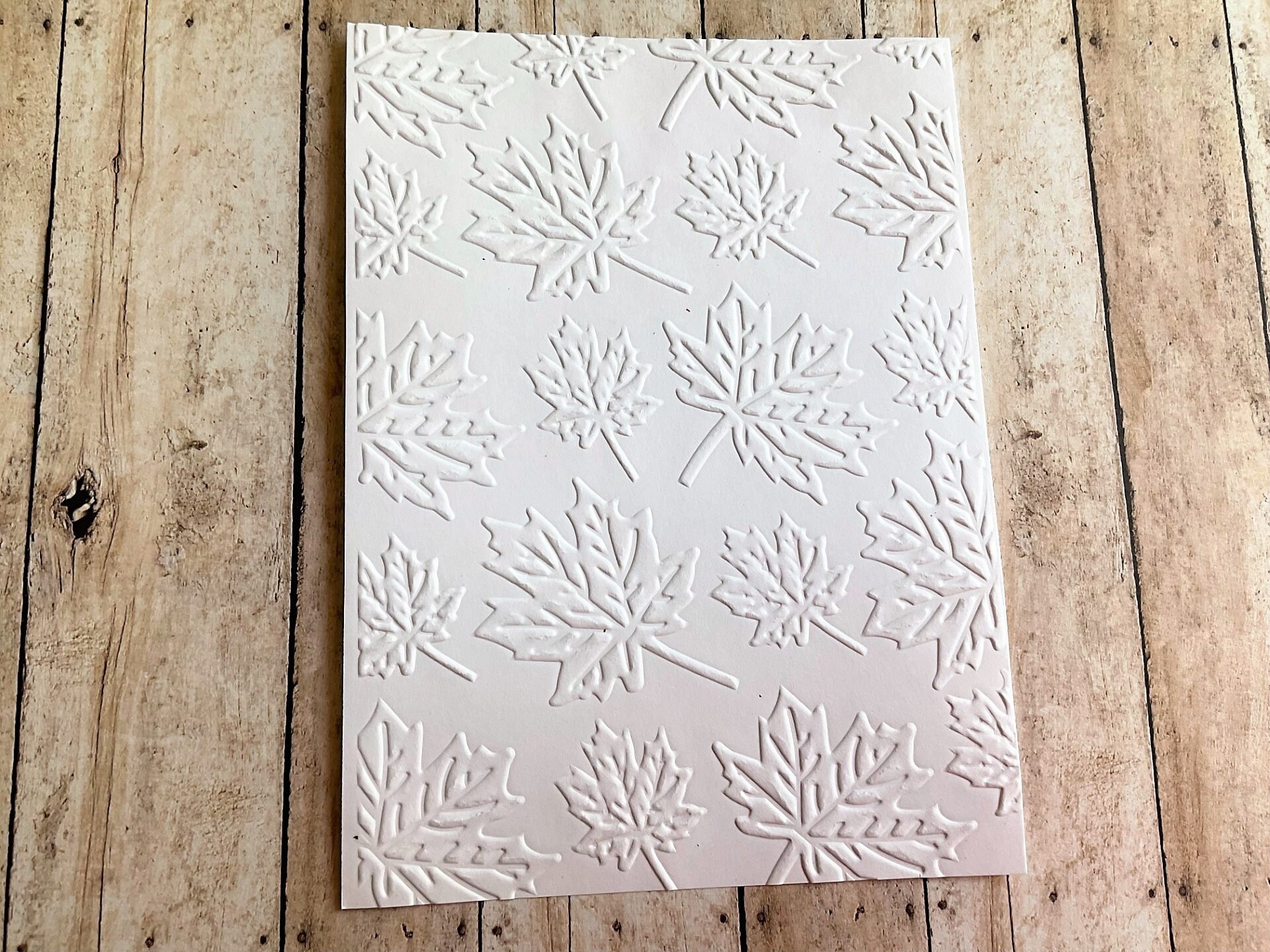 Falling Maple Leaf Embossed Card Front, Textured Cardstock Sheets - Etsy