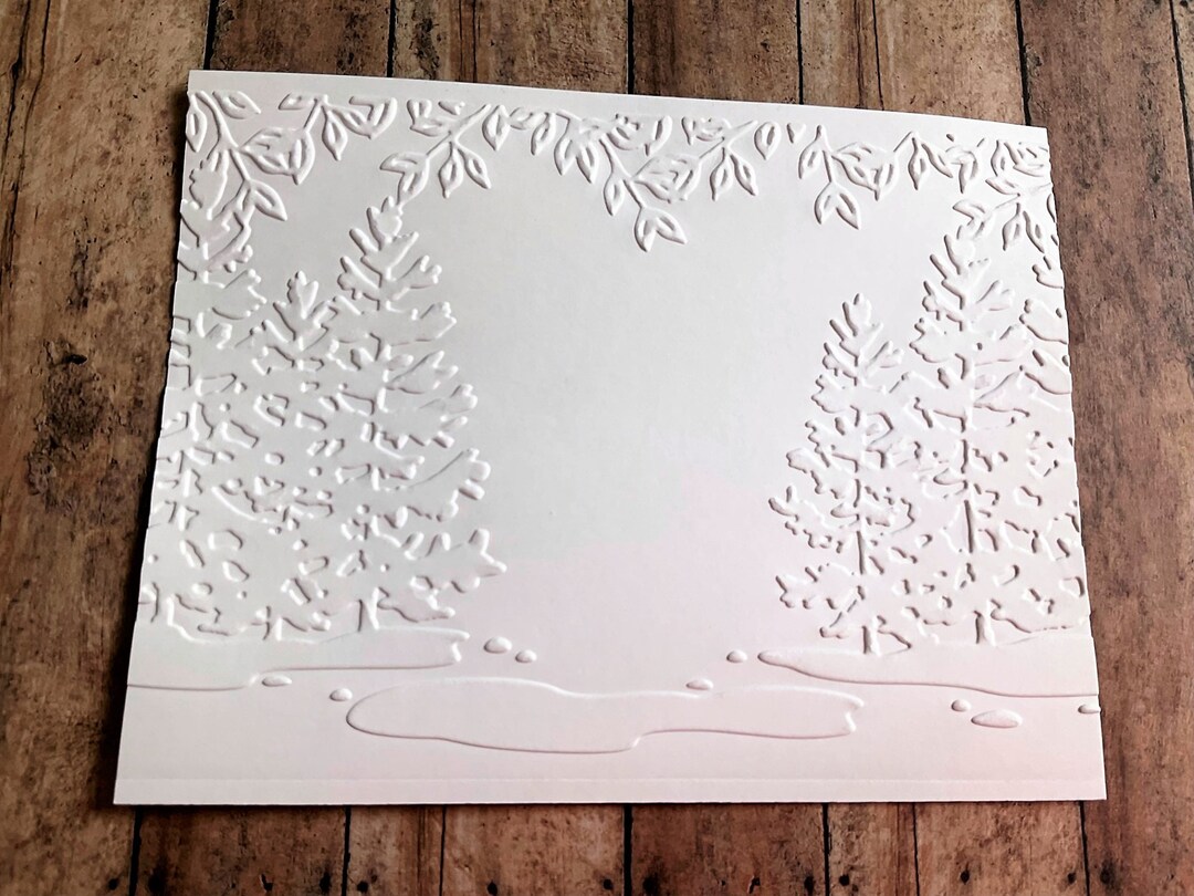 Tree Forest Winter Background Embossed Paper (10) - Etsy