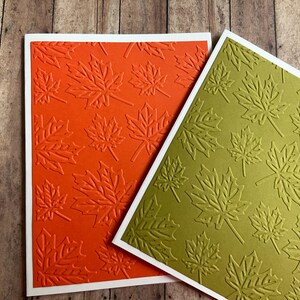 Maple Leaves Embossed Note Card, Fall Collection Stationery ...