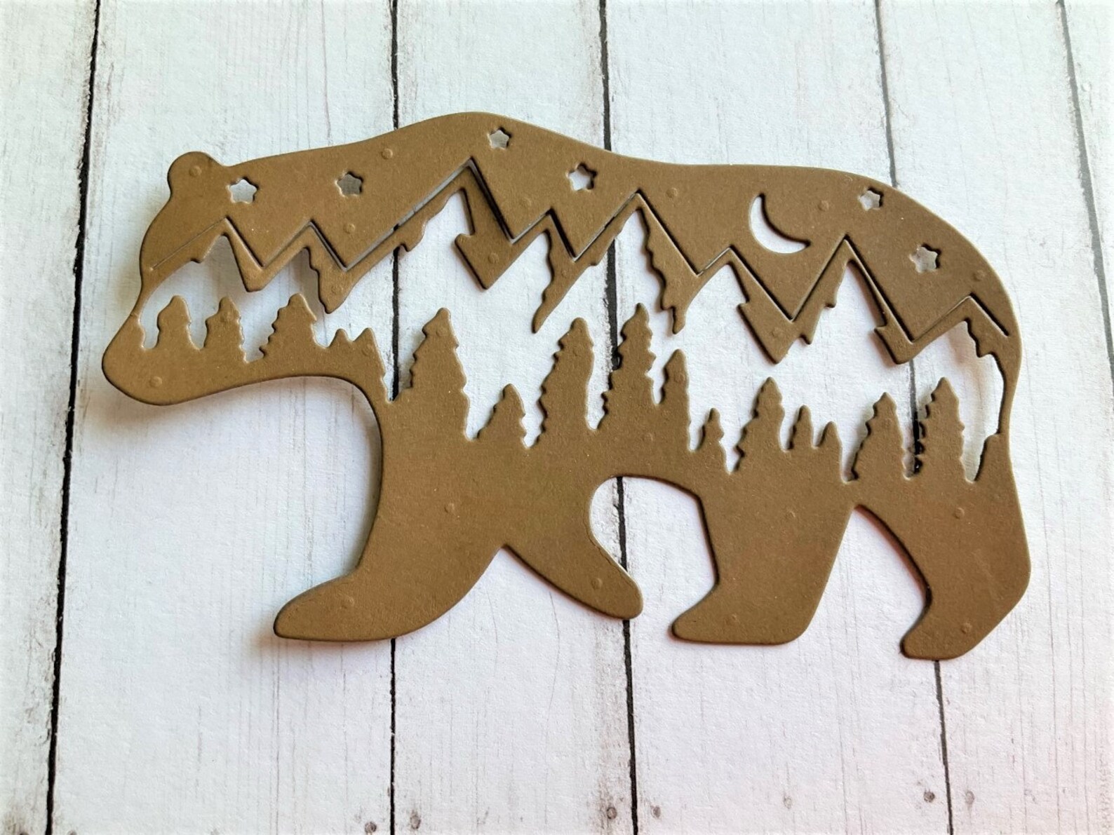 Grizzly Bear Paper Cut Out, Bear Embellishment for Scrapbooking, Bear ...