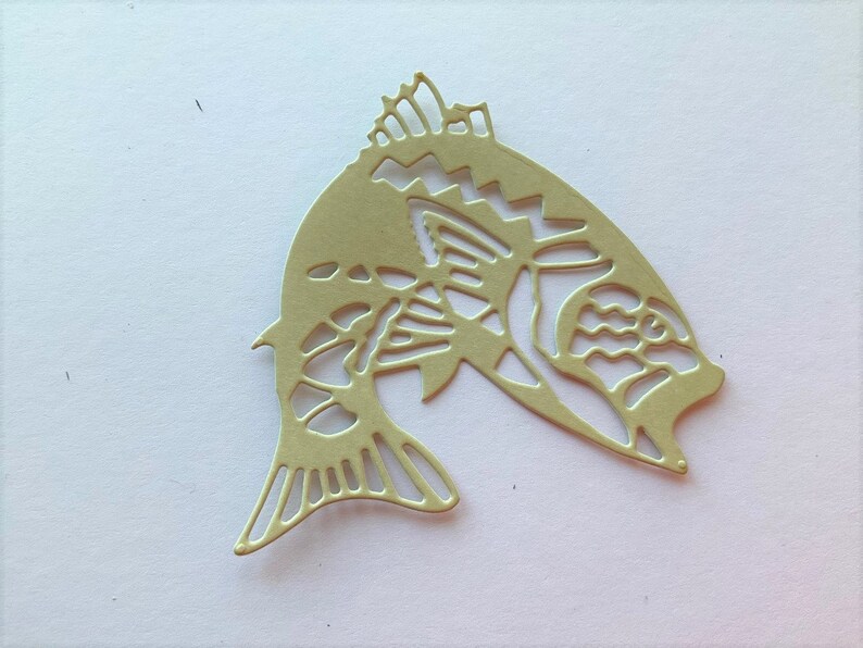 Bass Paper Die Cuts, Fish Shapes for Scrapbooking, Cupcake Toppers ...