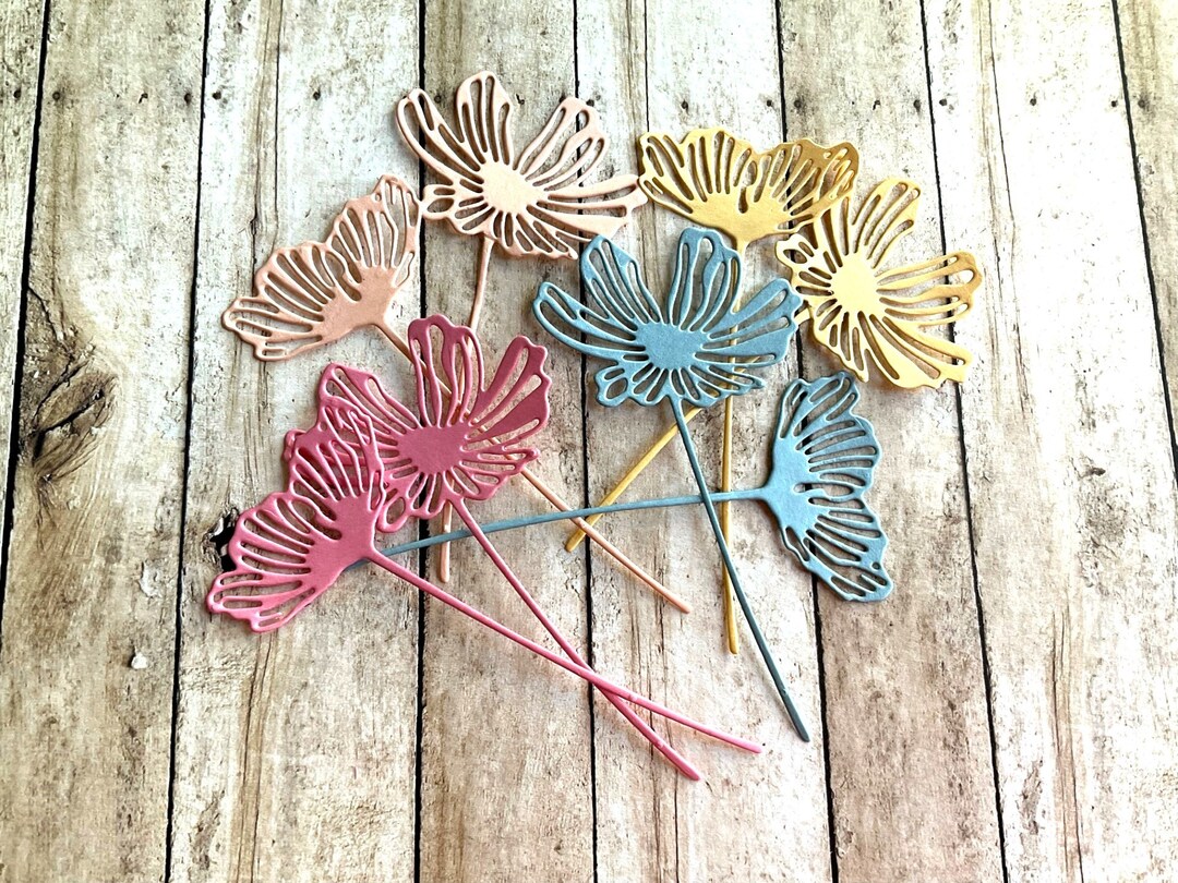 Poppy Paper Cut Outs, Field Flower Die Cuts, Summer Foliage, Cardmaking ...