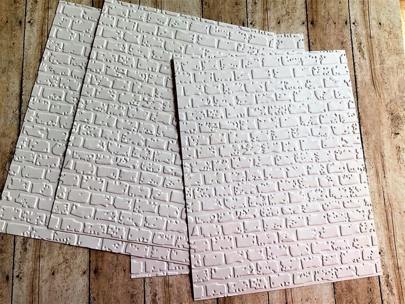 Brick Embossed Background Paper, Textured A2 Card Front, Wall Pattern ...
