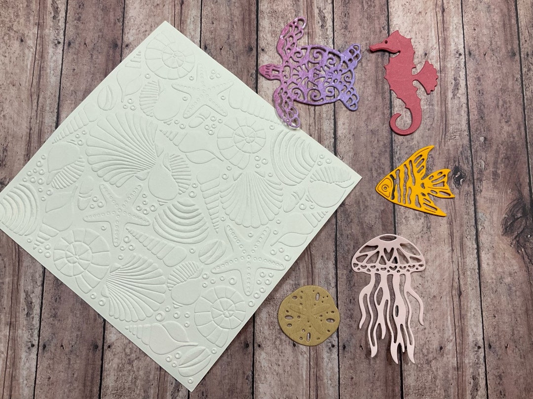 Sea Life Die Cut Kit, Sea Creature Kit for Scrapbooking, Jellyfish ...