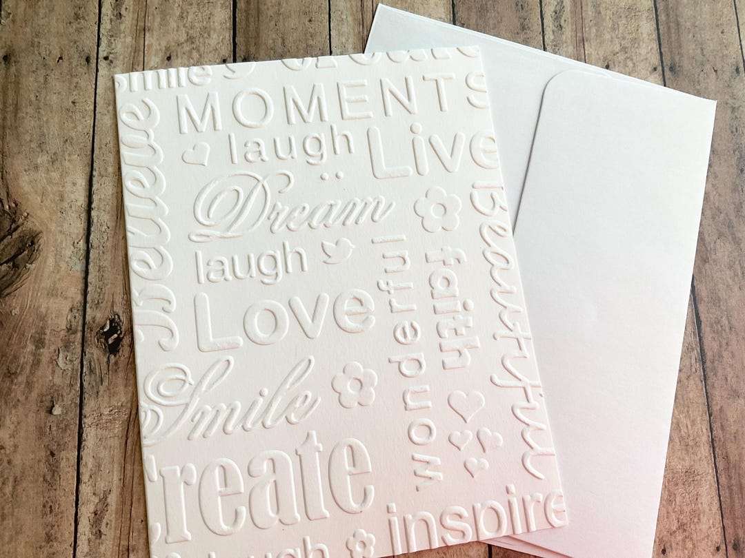 Inspirational Embossed Greeting Card, Positive Message, Handmade A2 ...