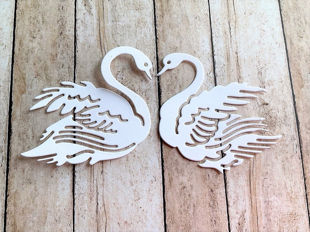 Swan Paper Cut Outs, Bird Die Cut, Bird Shapes, Love Birds Paper Shapes ...