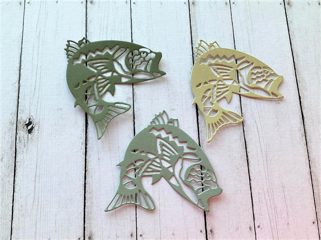 Bass Paper Die Cuts, Fish Shapes for Scrapbooking, Cupcake Toppers ...