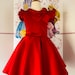 Red Interview Dress Pageant Dress With Bow Girls Satin Fluffy Dress ...