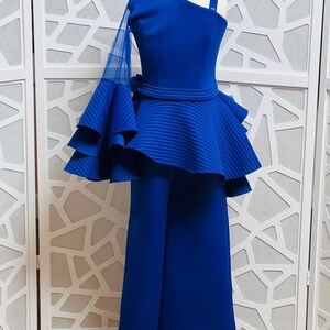 Royal Blue Interview Unique Pageant Ruffle Outfit Girls Neoprene ...