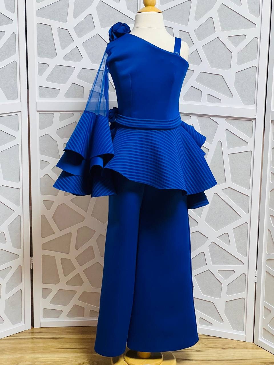 Royal Blue Interview Unique Pageant Ruffle Outfit Girls - Etsy