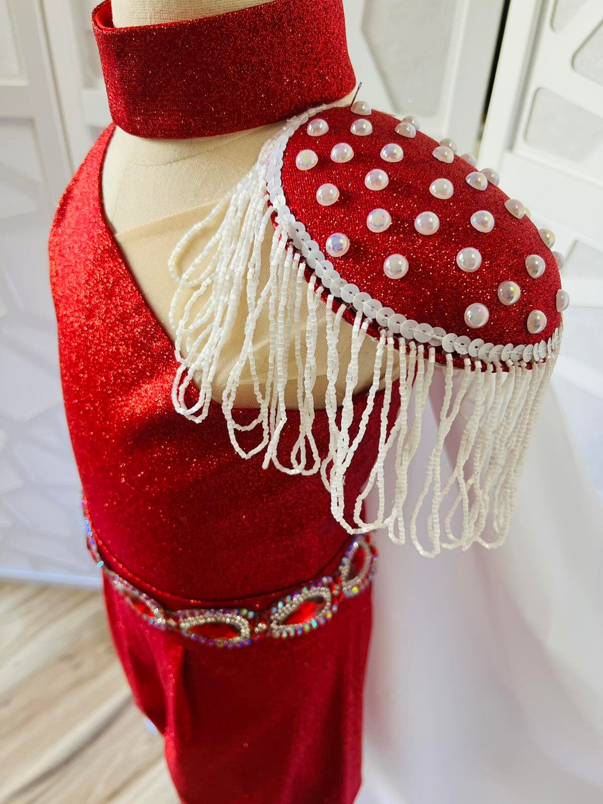 Red White Outfit With Cape Pageant Fun Fashion Girls Sparkly - Etsy