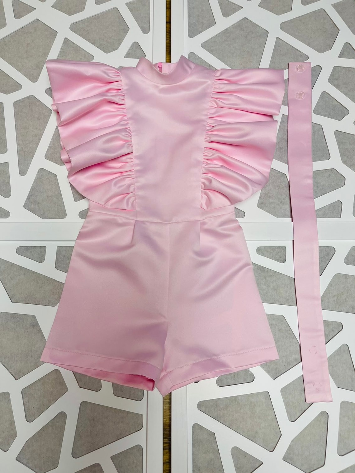 Bubble Pink Interview Jumpsuit Pageant Pink Outfit Girls Satin | Etsy