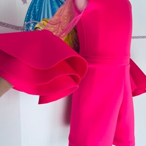 Hot Pink Yellow jumpsuit romper Pageant outfit Girls neoprene | Etsy