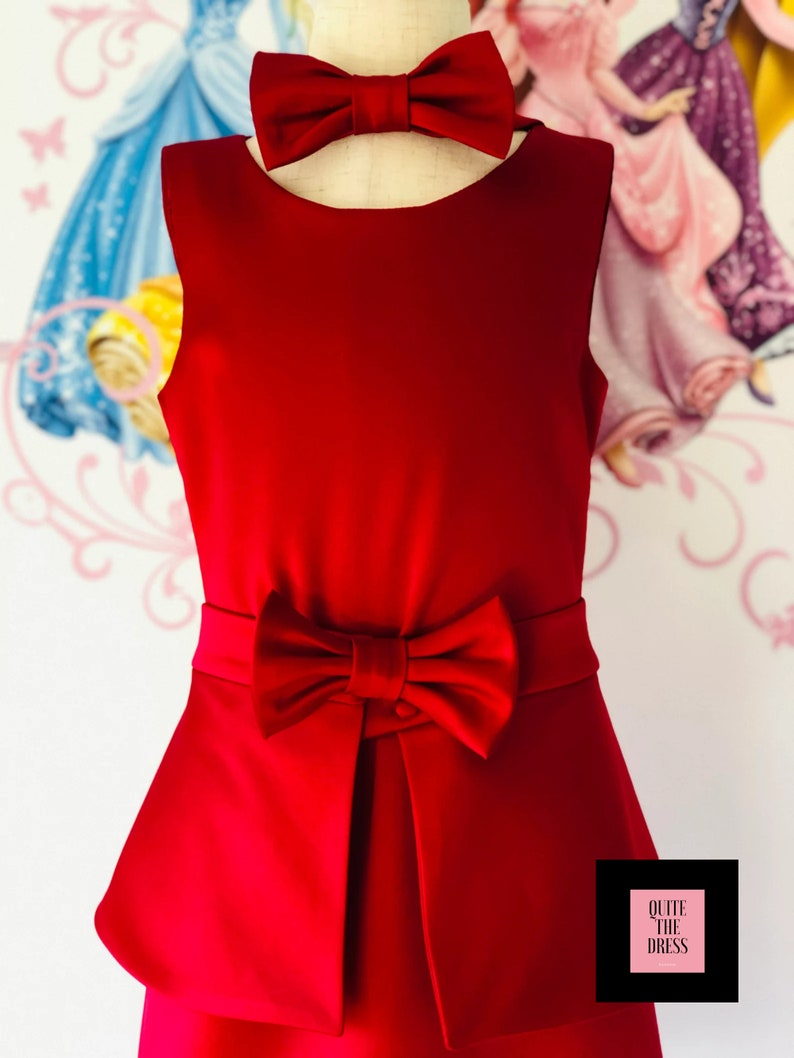 Red Interview Dress Pageant Dress Red Dress With Peplum and - Etsy