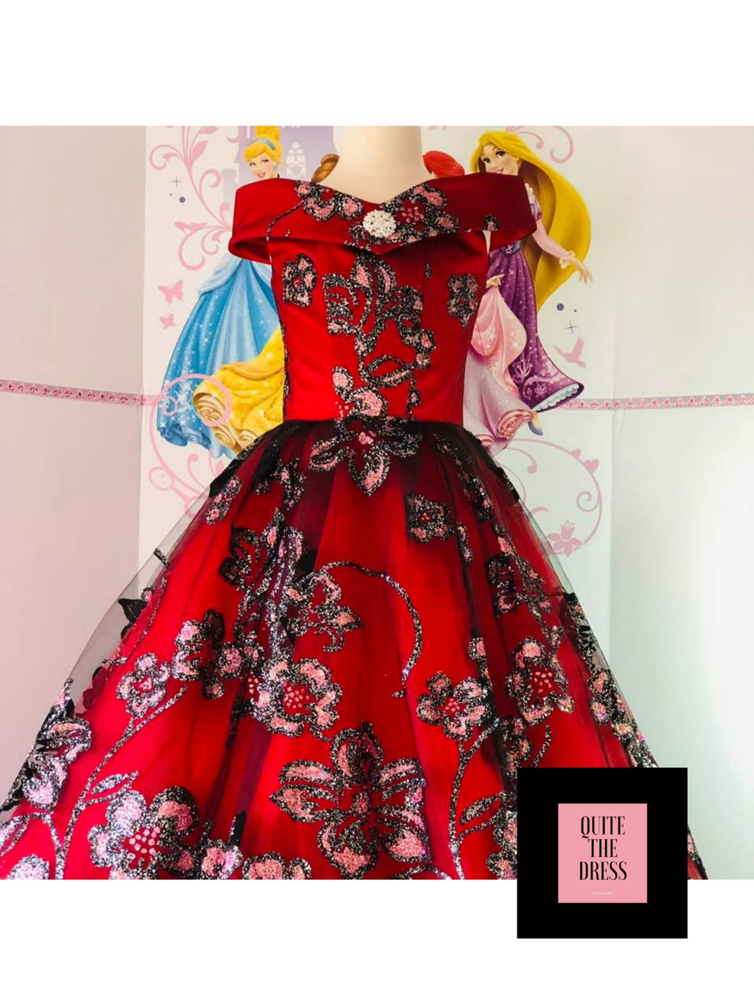 Red Burgundy Pageant Girls Dress Girls Red Ball Gown Party Birthday ...