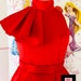 Red Interview Dress Pageant Dress With Belt Girls Satin Fluffy Dress ...