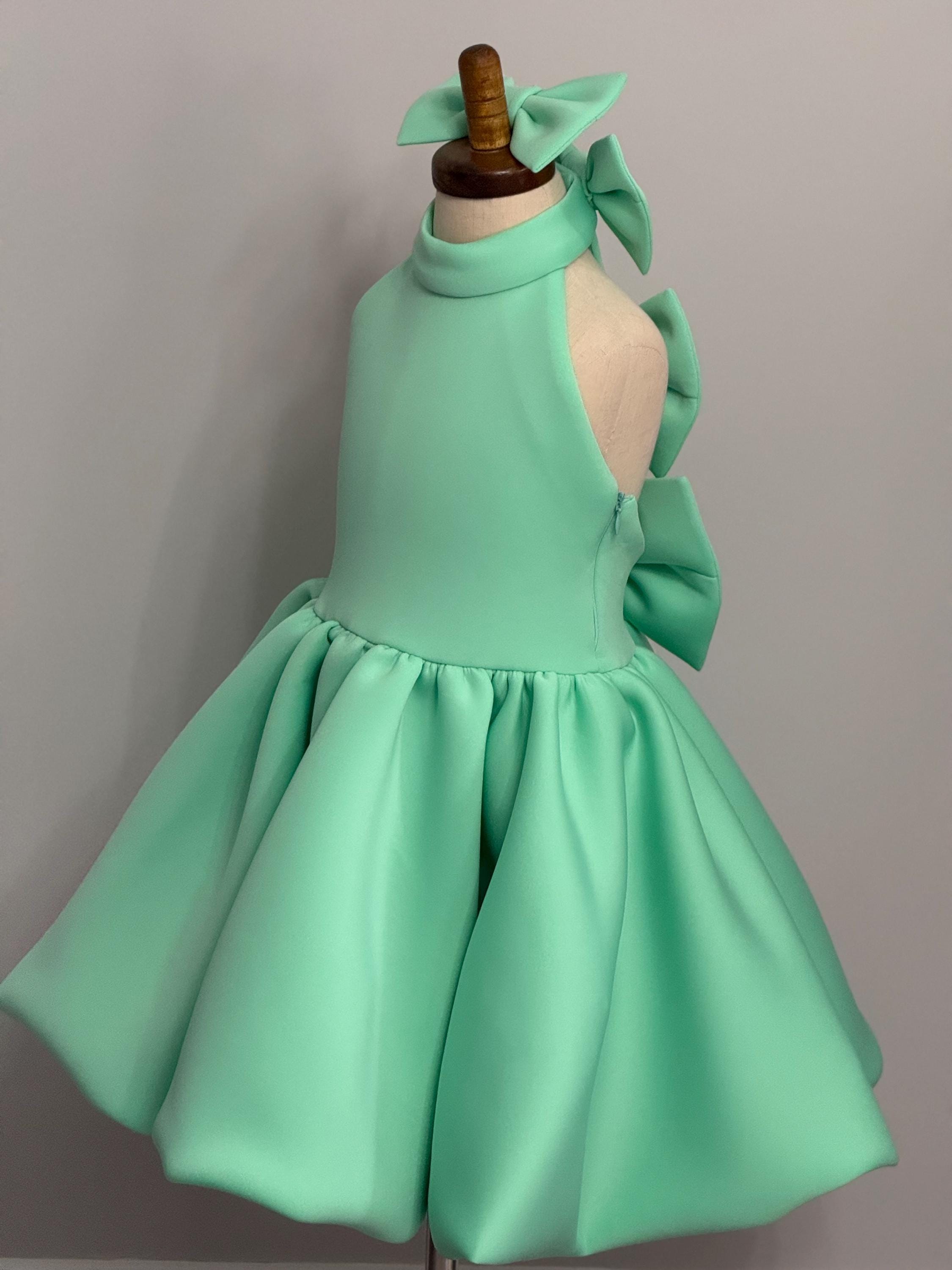 Mint Interview Pageant Girls Neoprene Fluffy Dress Casual Scuba Mint ...