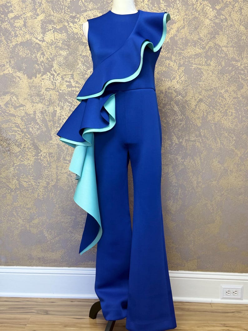 Royal Blue Interview Outfit Pageant Ruffle Outfit Girl Neoprene Mint ...