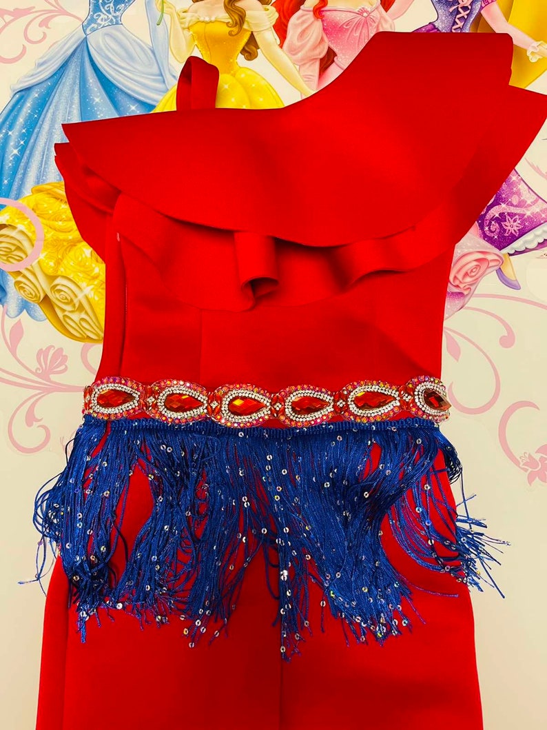 Red Jumpsuit Pageant Fun Fashion Girls Neoprene Outfit Red | Etsy