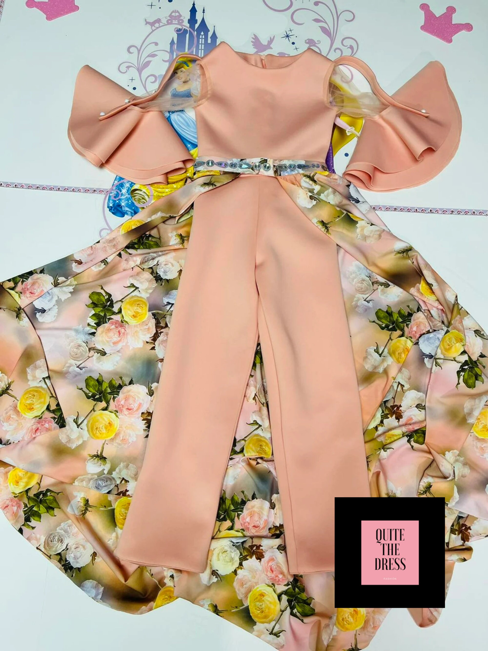 Peach Jumpsuit With Skirt Pageant Runway Outfit Girls Neoprene - Etsy