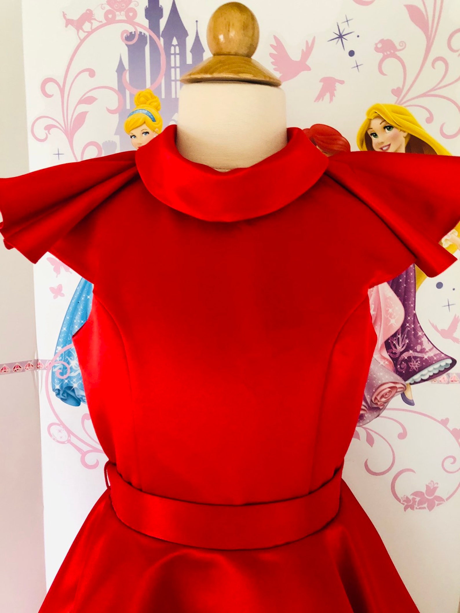 Red Interview Pageant Dress With Belt Girls Satin Fluffy Dress - Etsy