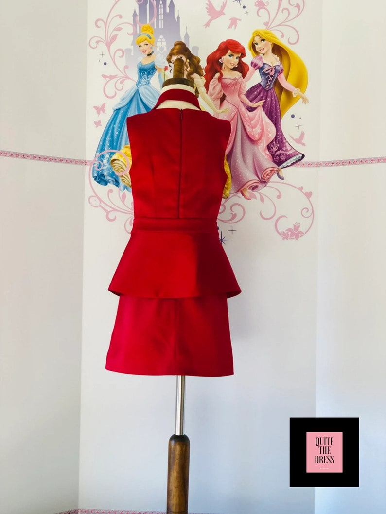 Red Interview Dress Pageant Dress Red Dress With Peplum and Bow Girls ...