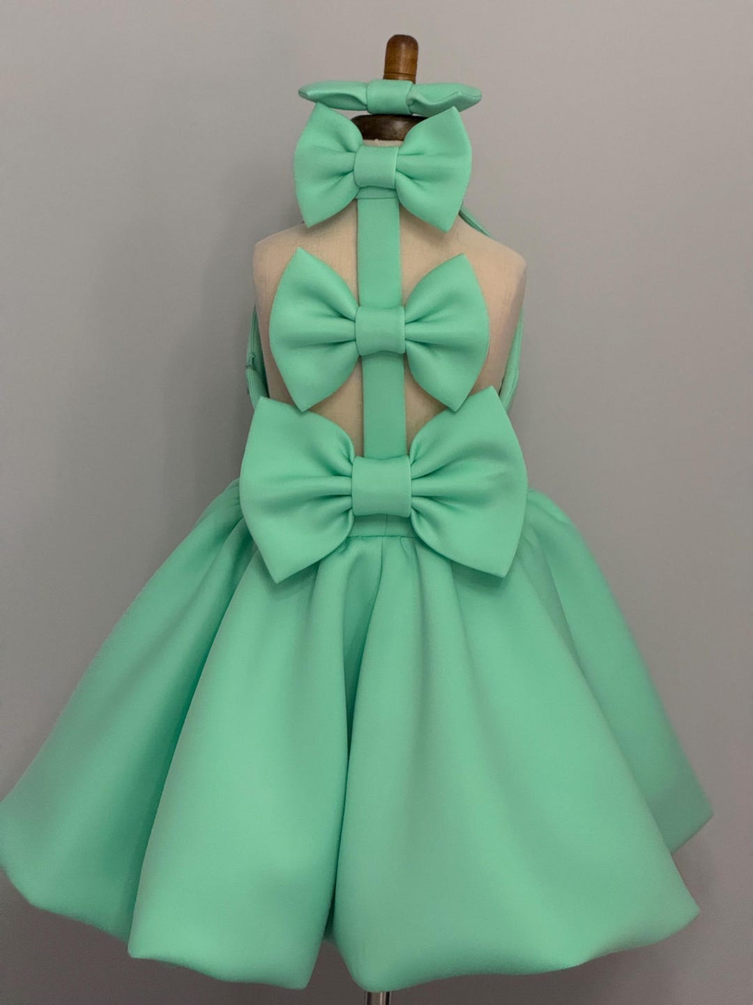 Mint Interview Pageant Girls Neoprene Fluffy Dress Casual Scuba Mint ...
