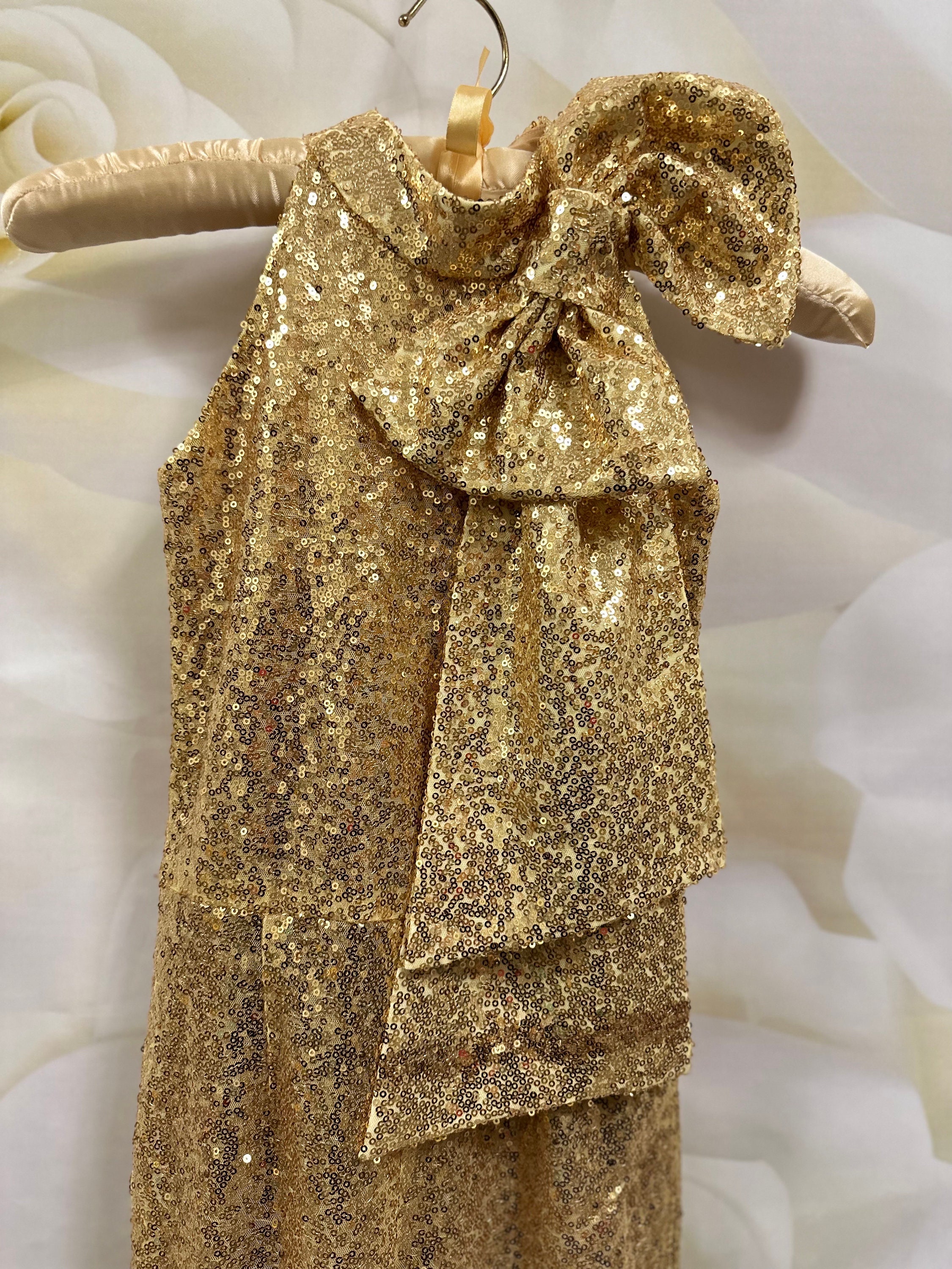 Gold Sparkly Jumpsuit Pageant Outfit Girls Sequins Jumpsuit Fun Fashion ...