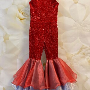 Red White Blue Jumpsuit Pageant Fun Fashion Girls Sequins Sparkly ...