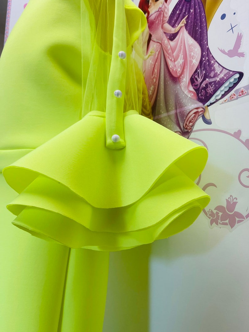 Yellow Pageant Fun Fashion Girls Outfit Neoprene Jumpsuit With - Etsy