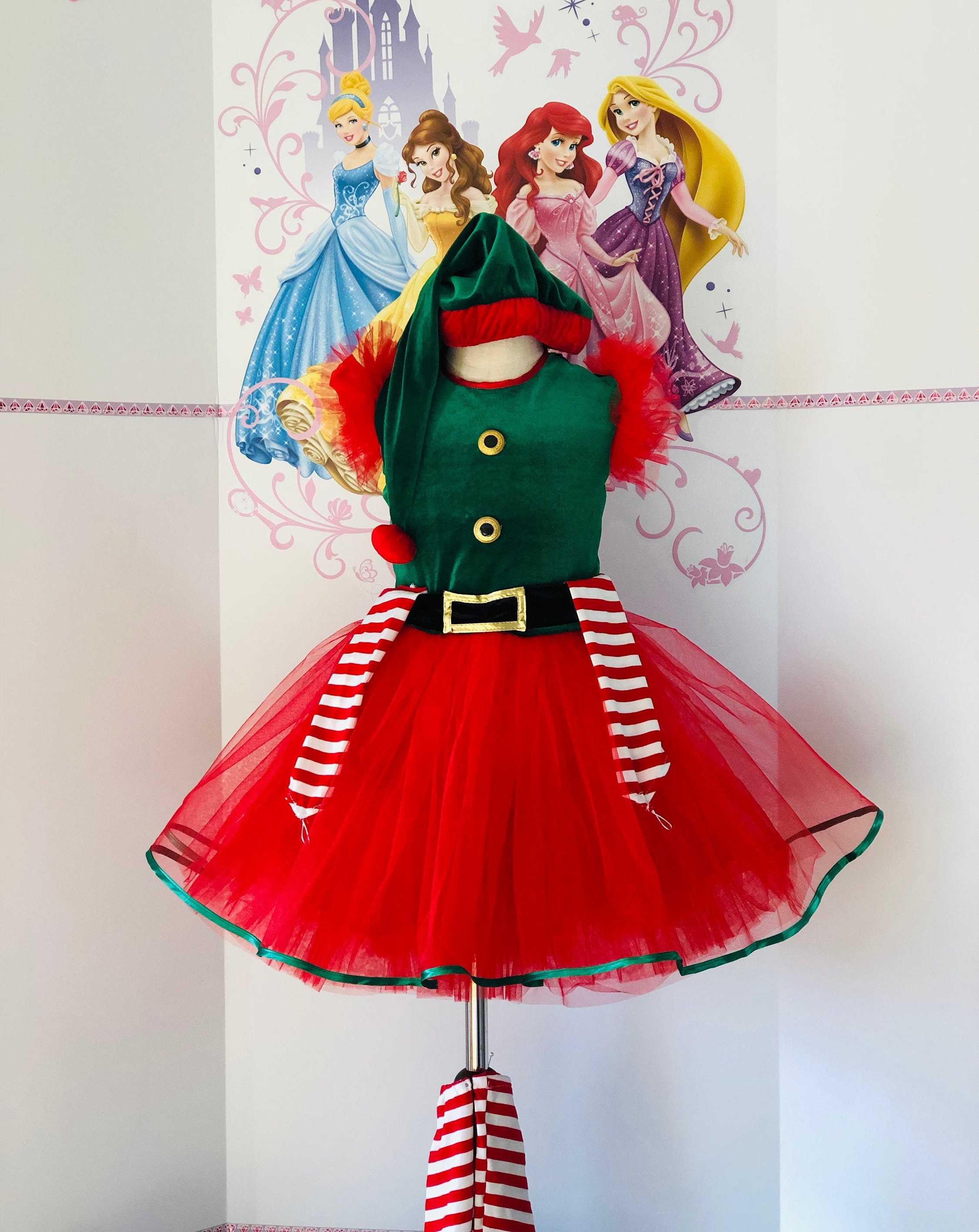 Traje de elfo de Navidad con campanas Vestido de elfo de - Etsy España