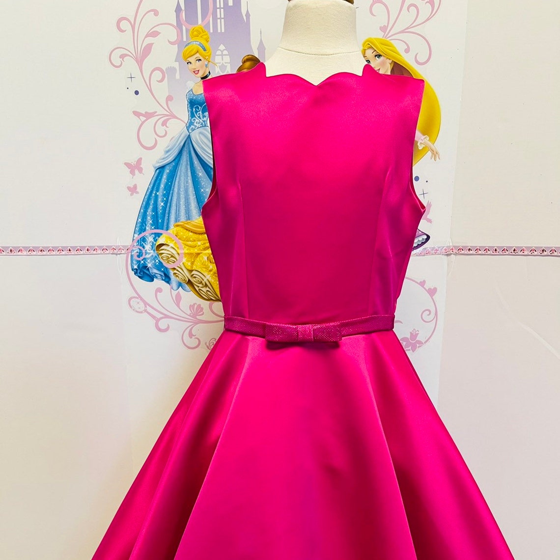 Hot Pink Pageant Dress With Bow Girls Satin Homecoming Dress | Etsy