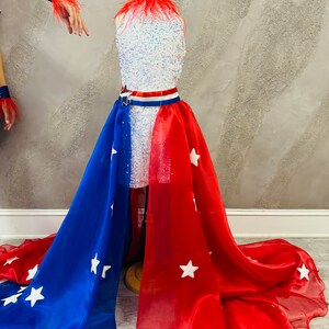 Red White Blue Wear With Cape Pageant Fun Fashion Girls Patriotic ...