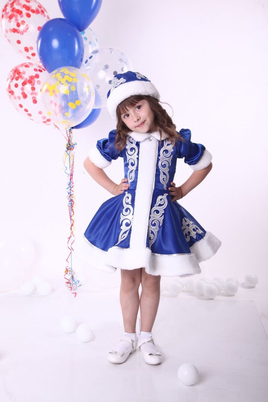 Blue Christmas Outfit Winter Royal Blue Pageant Dress Girls Outfit New ...