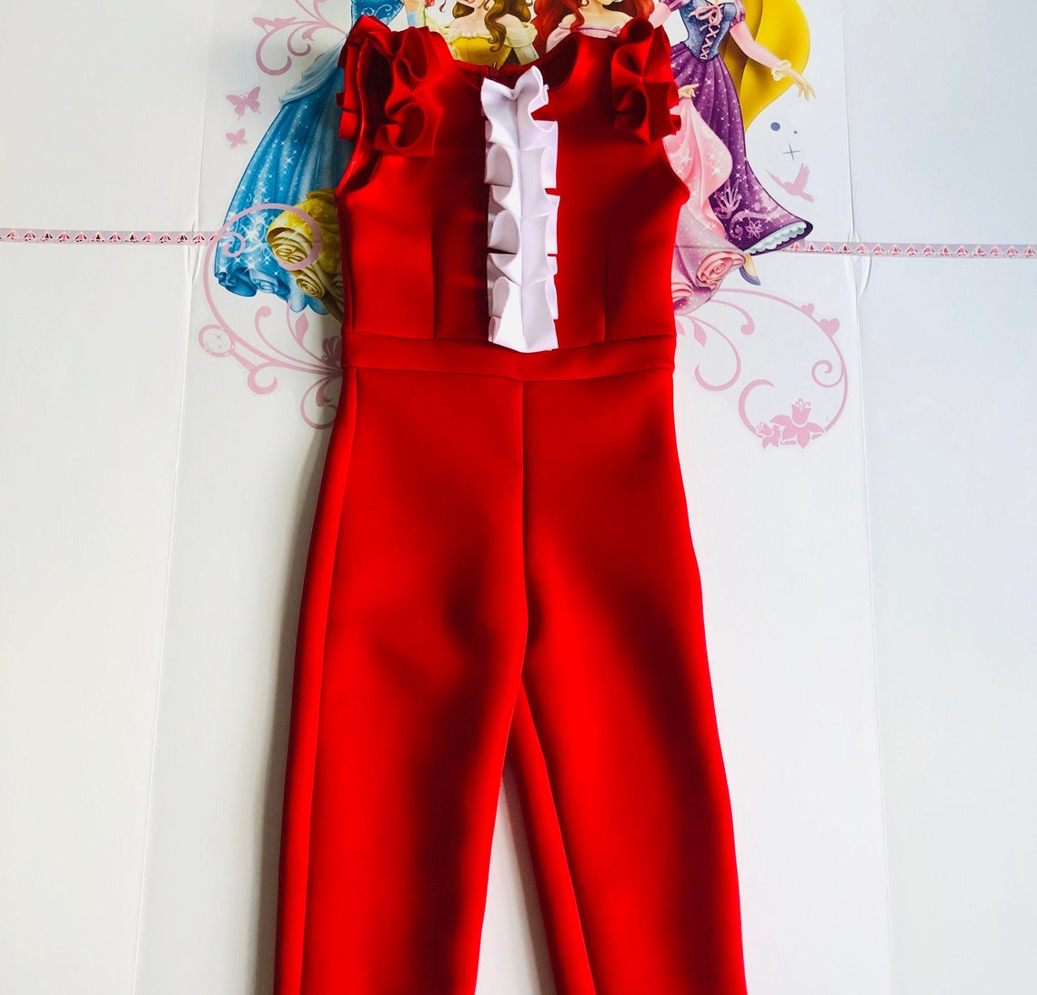 Red Interview Jumpsuit Pageant Red Outfit With Ruffles Girls | Etsy