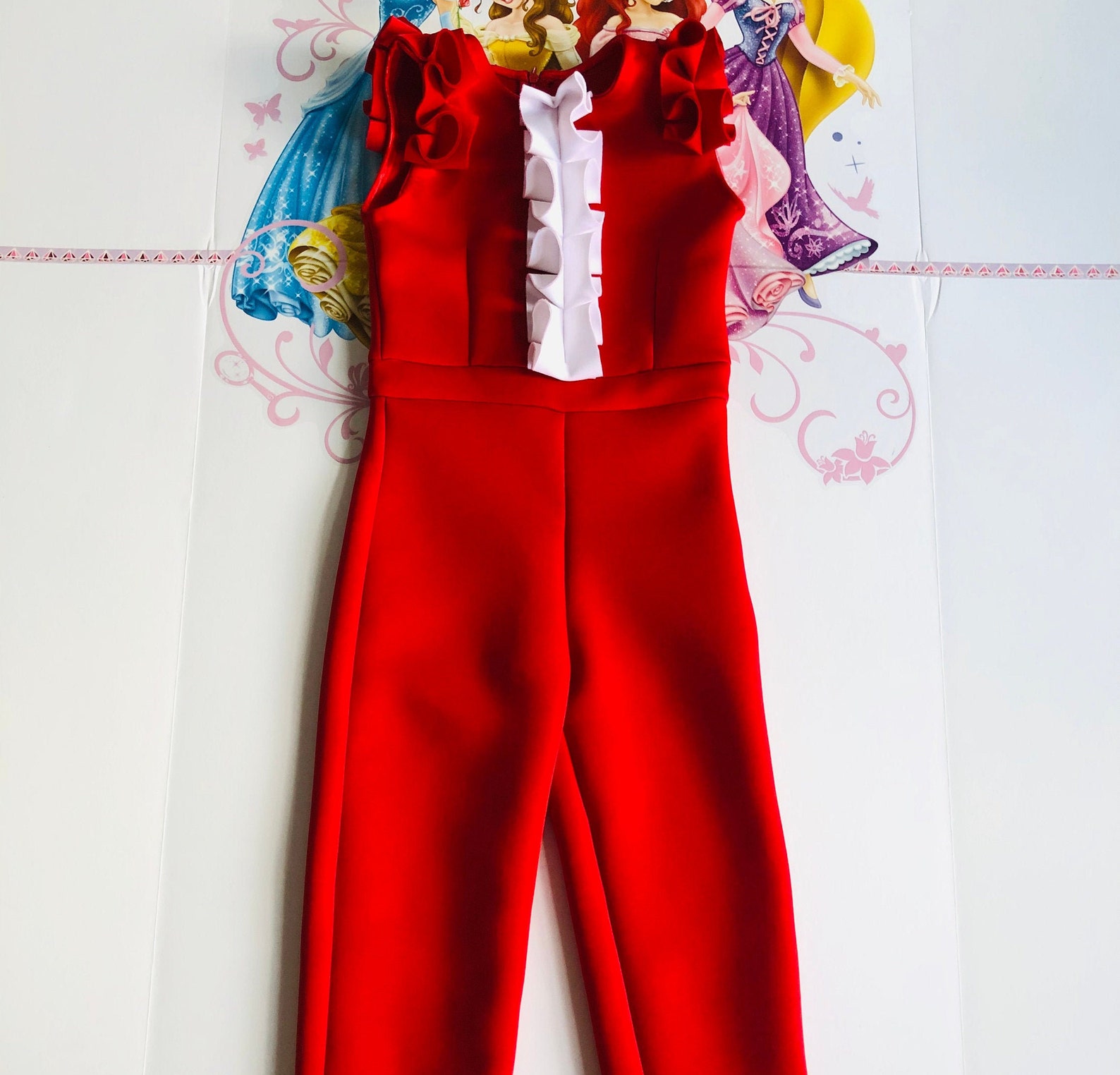 Red Interview Jumpsuit Pageant Red Outfit With Ruffles Girls | Etsy